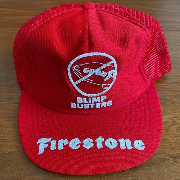 Accessories | Vintage Trucker Firestone Goodyear Blimp Busters Hat ...